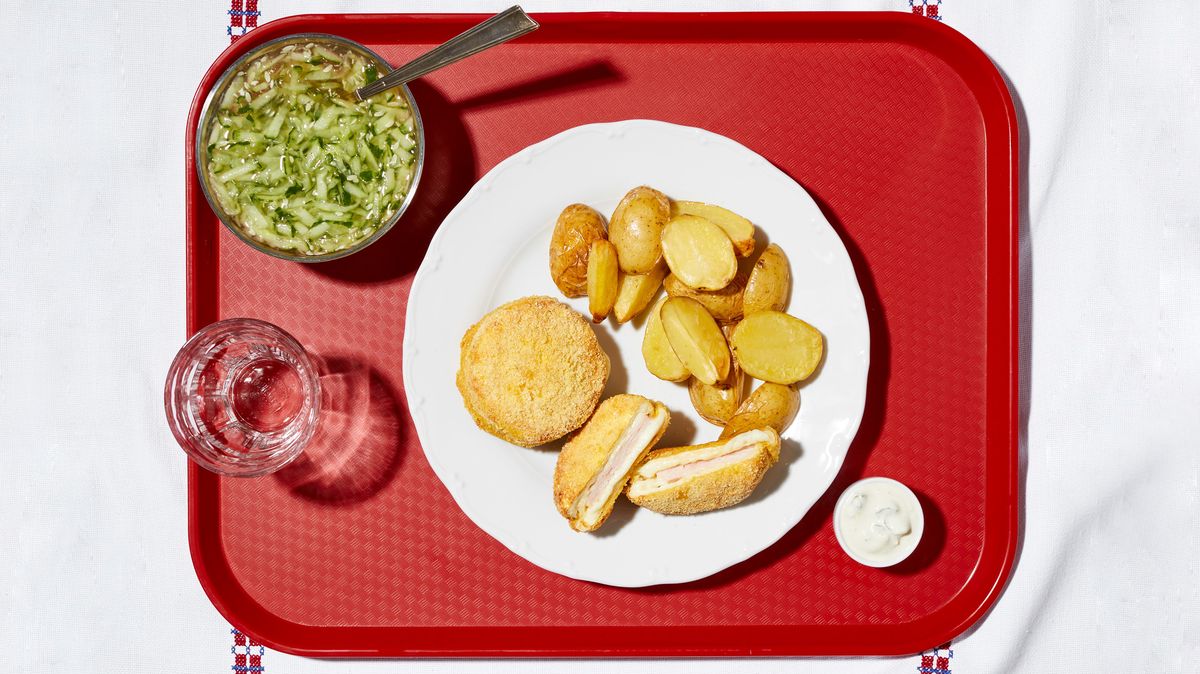 Dietní smažený sýr se šunkou: obalovaný sýr z trouby bez smažení